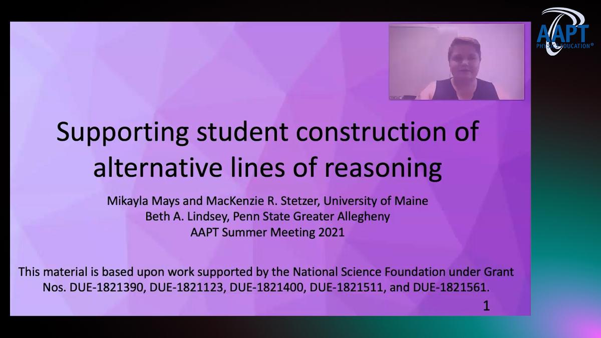 Underline | Supporting Student Construction of Alternative Lines of ...