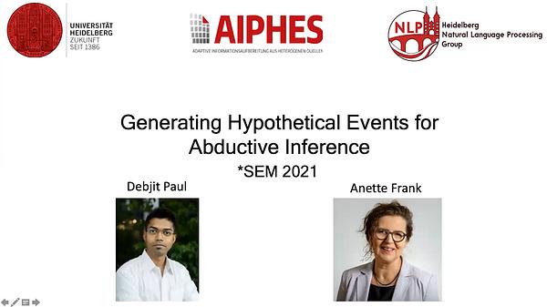 Underline | Generating Hypothetical Events for Abductive Inference Underline | Generating Hypothetical Events for Abductive Inference