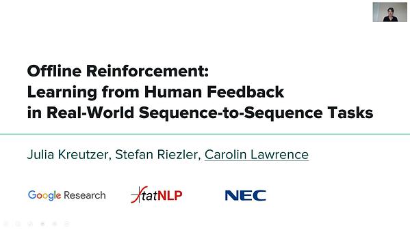 Underline | Offline Reinforcement Learning from Human Feedback in Real ...