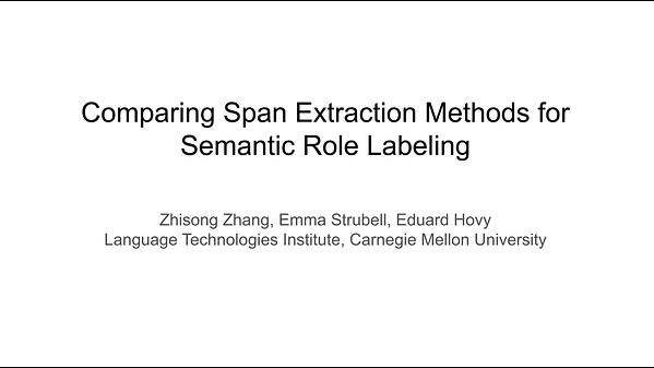 Underline | Comparing Span Extraction Methods for Semantic Role Labeling