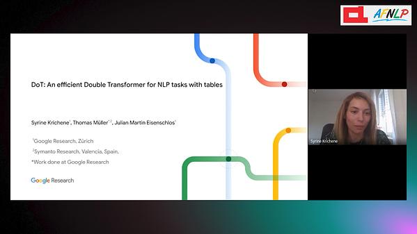 Underline | DoT: An efficient Double Transformer for NLP tasks with tables