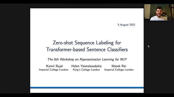 Zero-shot Sequence Labeling for Transformer-based Sentence Classifiers | Underline