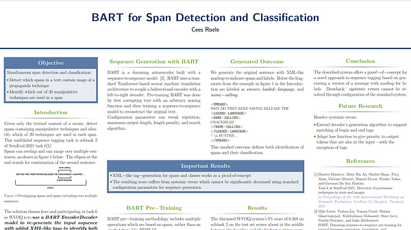 BART for Span Detection and Classification | Underline