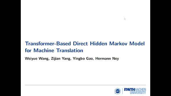 Underline | Transformer-Based Direct Hidden Markov Model for Machine Translation