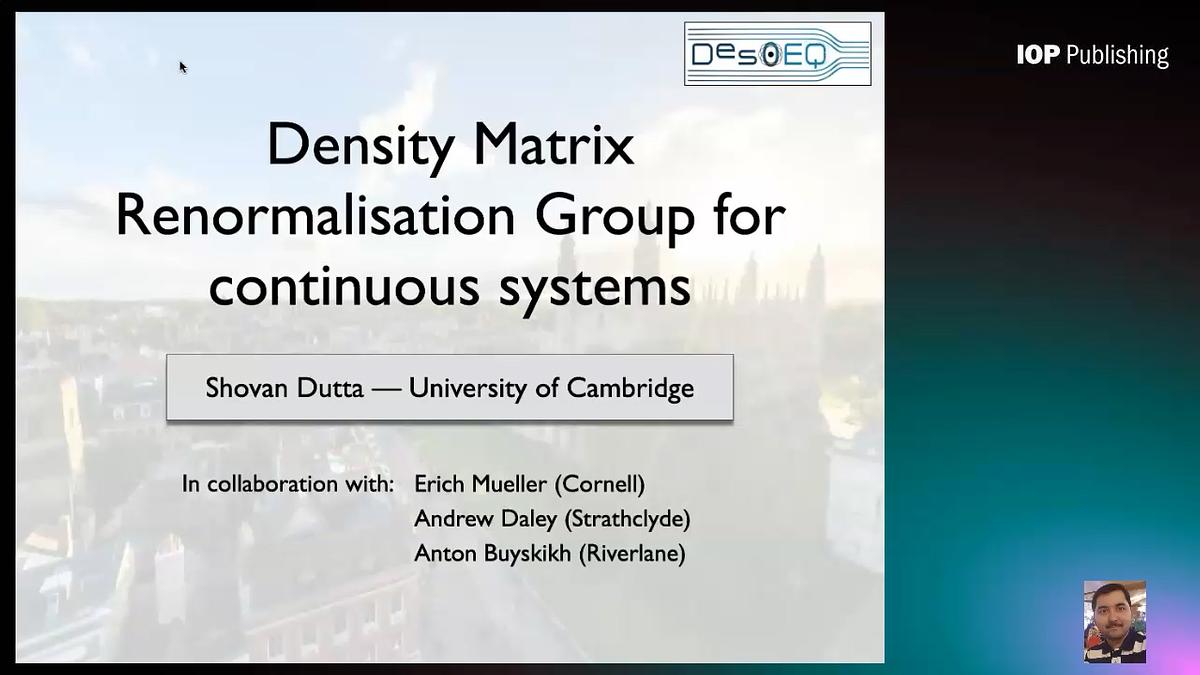 Underline | Density Matrix Renormalisation Group for continuous systems
