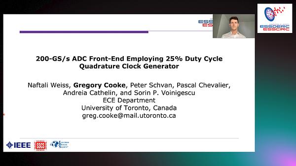200-GS/s ADC Front-End Employing 25% Duty Cycle Quadrature Clock ...