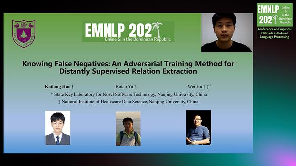 Underline | Knowing False Negatives: An Adversarial Training Method for Distantly Supervised ...