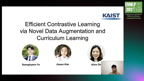 Underline | Efficient Contrastive Learning via Novel Data Augmentation and Curriculum Learning