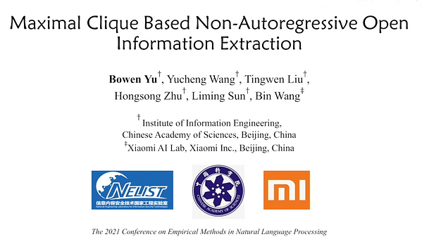 Underline Maximal Clique Based Non Autoregressive Open Information