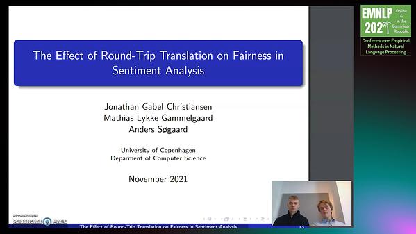 Underline | The Effect of Round-Trip Translation on Fairness in Sentiment Analysis