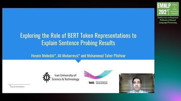 Underline | Exploring the Role of BERT Token Representations to Explain ...