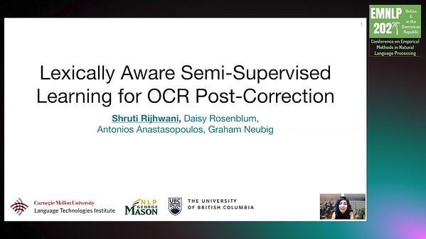 Underline | Lexically-Aware Semi-Supervised Learning for OCR Post-Correction