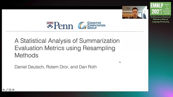 Underline | A Statistical Analysis of Summarization Evaluation Metrics Using Resampling Methods