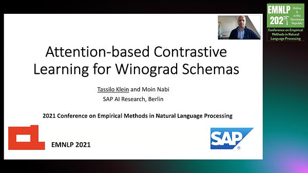 Attention-based Contrastive Learning for Winograd Schemas | Underline