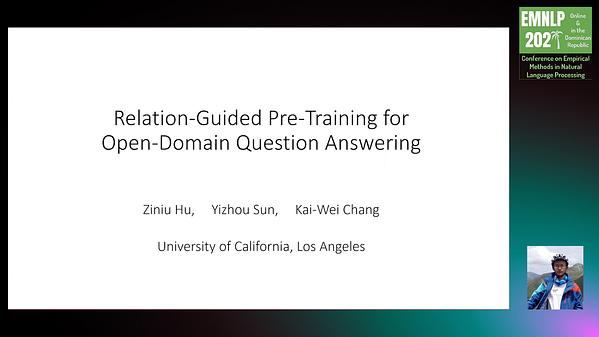 Underline | Relation-Guided Pre-Training for Open-Domain Question Answering