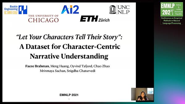 Underline | "Let Your Characters Tell Their Story'': A Dataset for ...