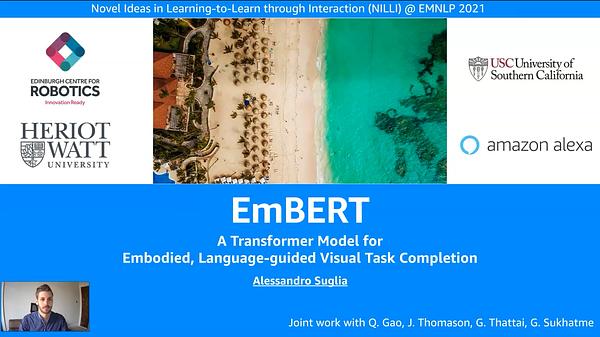 Underline Embodied Bert A Transformer Model For Embodied Language Guided Visual Task Completion