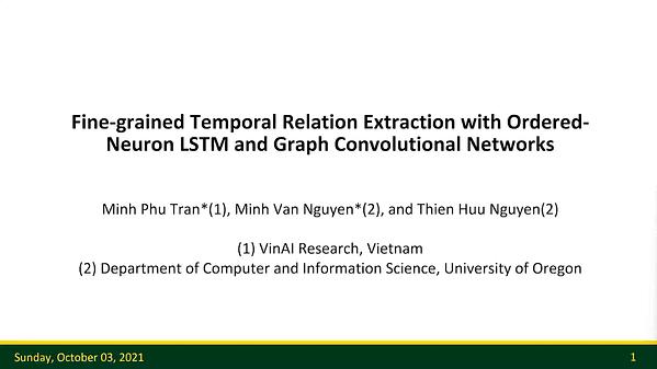 Underline | Fine-grained Temporal Relation Extraction with Ordered-Neuron LSTM and Graph ...