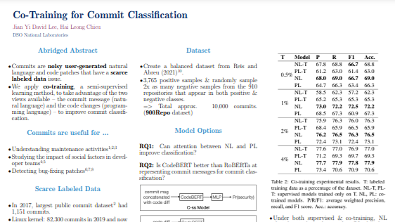 Co-training for Commit Classification | Underline