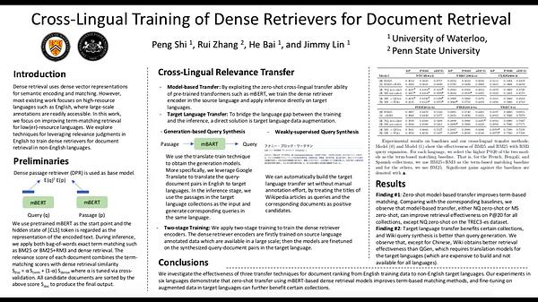 Underline | Cross-Lingual Training with Dense Retrieval for Document Retrieval