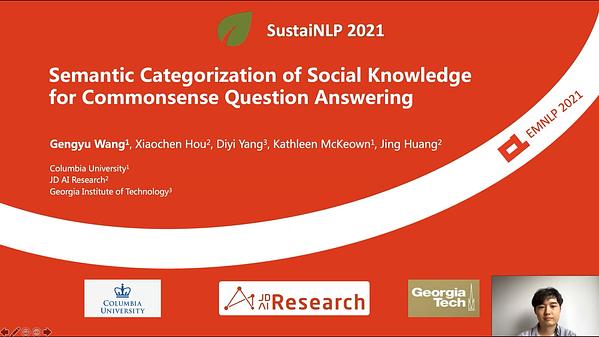 Underline | Semantic Categorization of Social Knowledge for Commonsense Question Answering