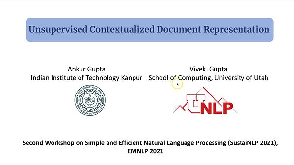 Underline | Unsupervised Contextualized Document Representation Underline | Unsupervised Contextualized Document Representation