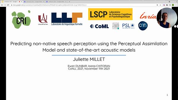 Underline | Predicting non-native speech perception using the Perceptual Assimilation Model and ...