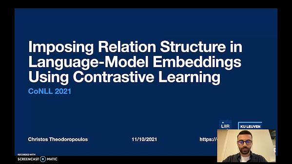 Underline | Imposing Relation Structure in Language-Model Embeddings Using Contrastive Learning