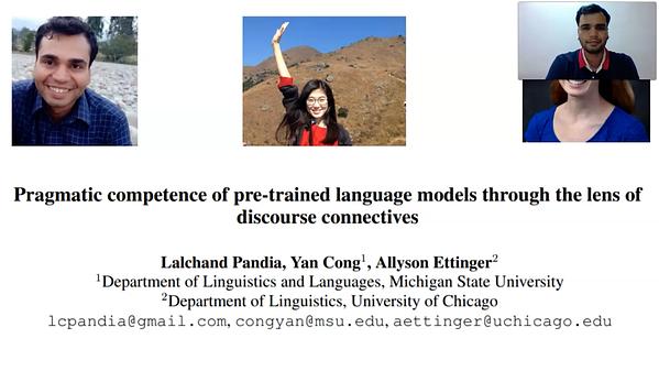 Underline | Pragmatic competence of pre-trained language models through the lens of discourse ...