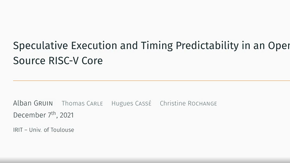 Underline | Speculative Execution and Timing Predictability in an Open Source RISC-V Core