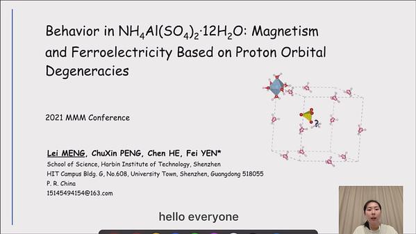 Multiferroic Behavior in NH4Al(SO4)2-12H2O: Magnetism and ...
