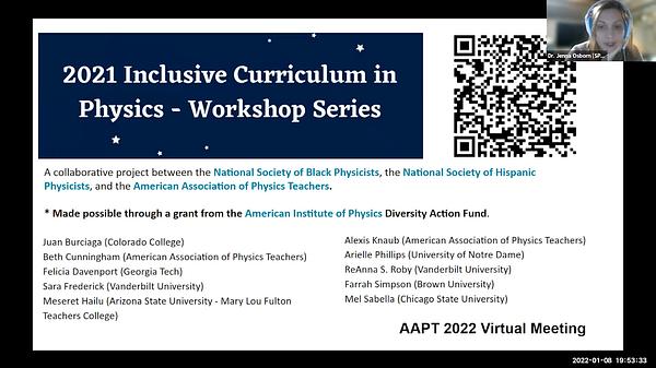 Underline | The 2021 Inclusive Curriculum in Physics Workshop Series