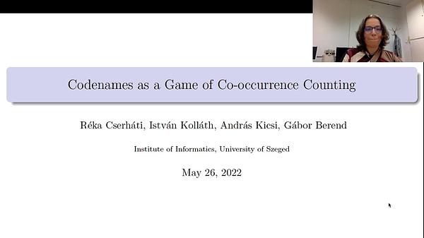 Underline | Codenames as a Game of Co-occurrence Counting Underline | Codenames as a Game of Co-occurrence Counting