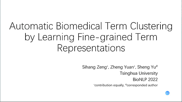 Underline | Automatic Biomedical Term Clustering by Learning Fine-grained Term Representations