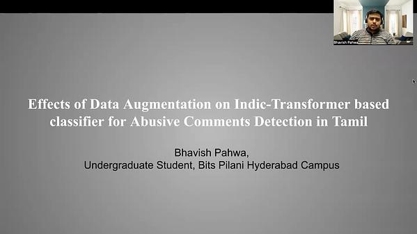 Underline | Effects of Data Augmentation on Indic-Transformer based classifier for Abusive ...