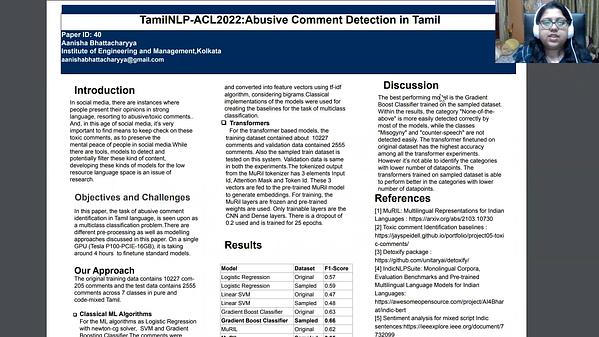 Underline | Abusive Detection in Tamil