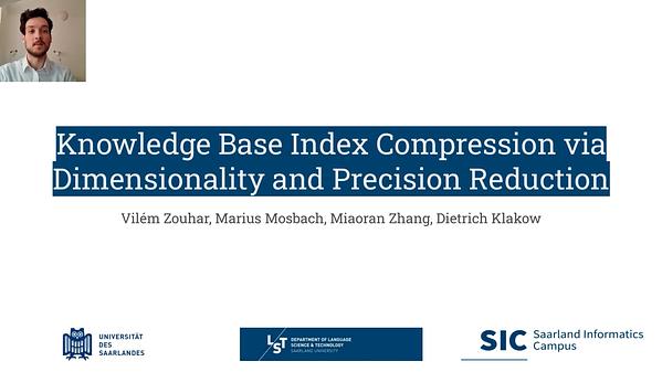 Underline | Knowledge Base Index Compression via Dimensionality and Precision Reduction