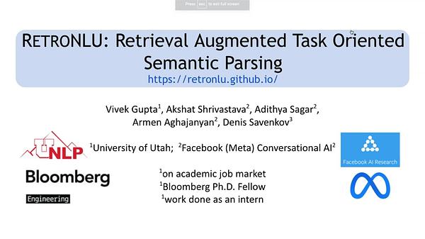 Underline Retronlu Retrieval Augmented Task Oriented Semantic Parsing