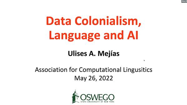 Underline | Data Colonialism and Language Technology