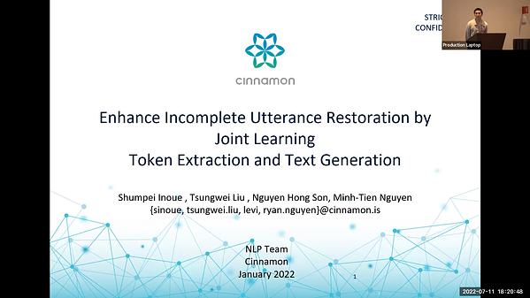 Underline | Enhance Incomplete Utterance Restoration by Joint Learning Token Extraction and Text ...