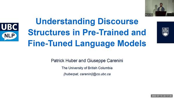 Towards Understanding Large-Scale Discourse Structures in Pre-Trained and Fine-Tuned Language ...