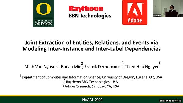 Underline Joint Extraction Of Entities Relations And Events Via
