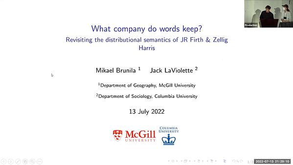 Underline | What company do words keep? Revisiting the distributional ...