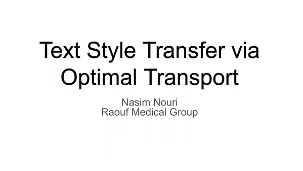 Underline | Text Style Transfer via Optimal Transport
