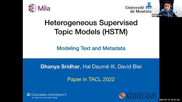 Underline | Heterogeneous Supervised Topic Models
