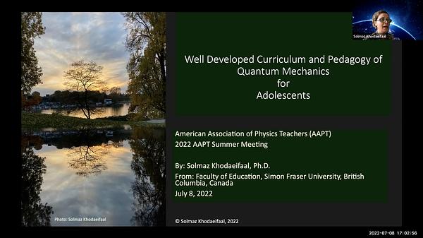 Well Developed Curriculum and Pedagogy of Quantum Mechanics for Adolescents | Underline