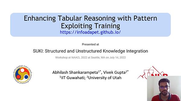 Underline Enhancing Tabular Reasoning With Pattern Exploiting Training