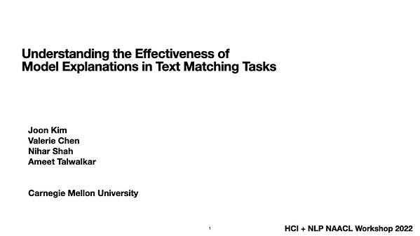 Underline | Understanding the Effectiveness of Model Explanations in Text Matching Tasks