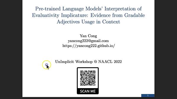 Underline | Pre-trained Language Models’ Interpretation of Evaluativity Implicature: Evidence ...