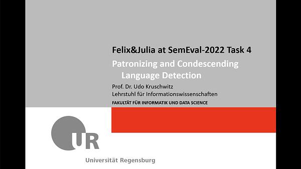 Underline | Felix&Julia at SemEval-2022 Task 4 Patronizing and Condescending Language Detection